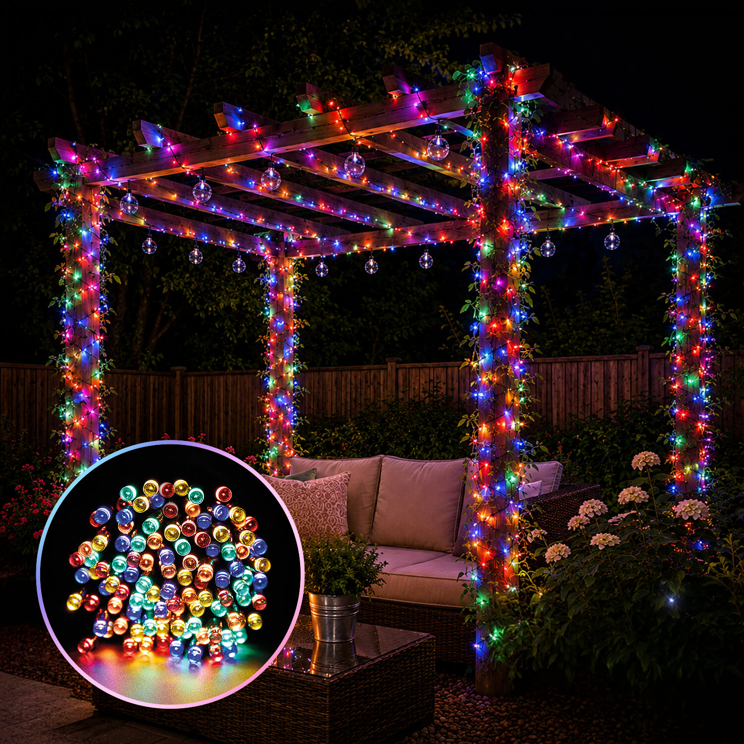 Solar powered 100 LED String Lights Zero Running Cost 