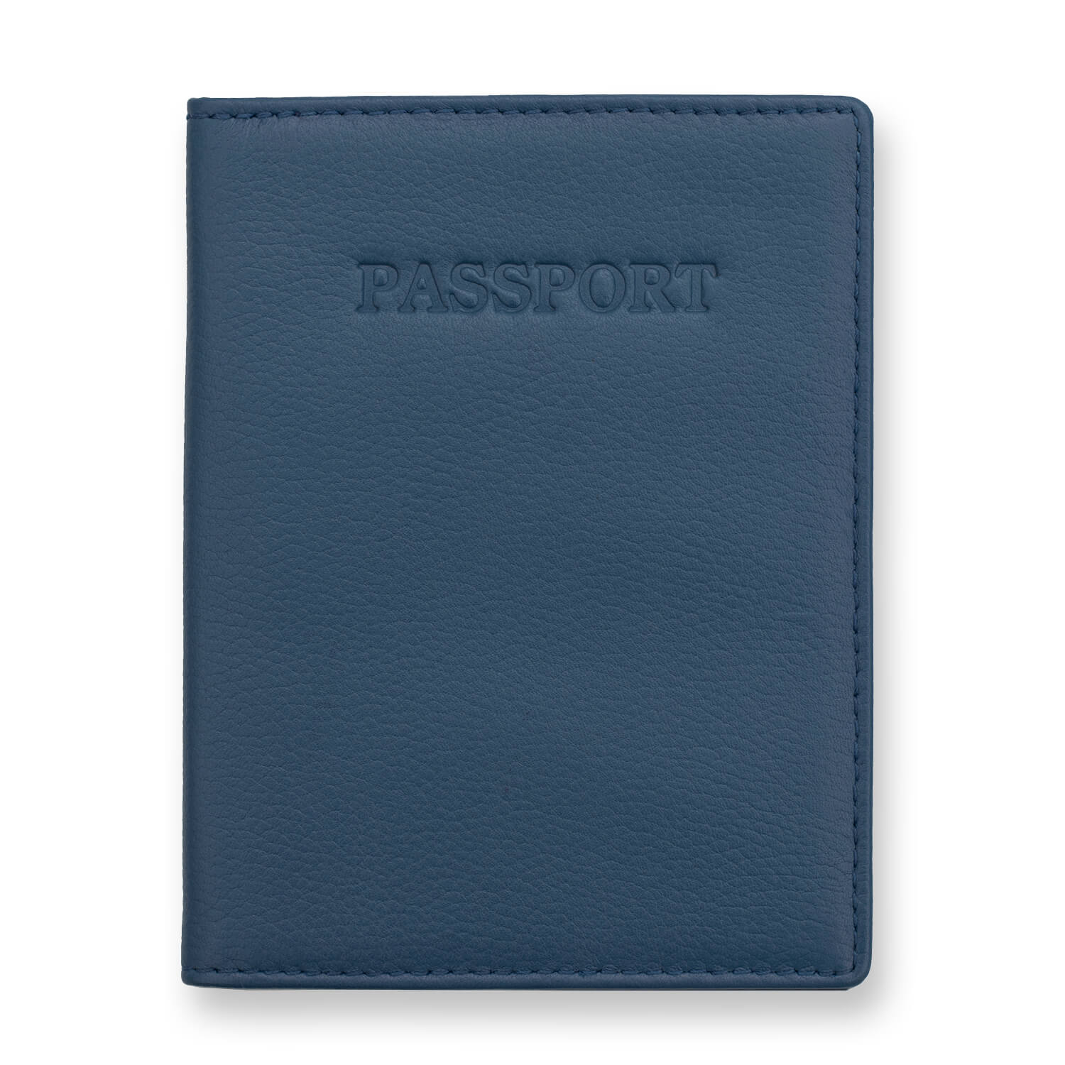 Leather Passport Cover RFID Safe - Navy | Coopers Of Stortford