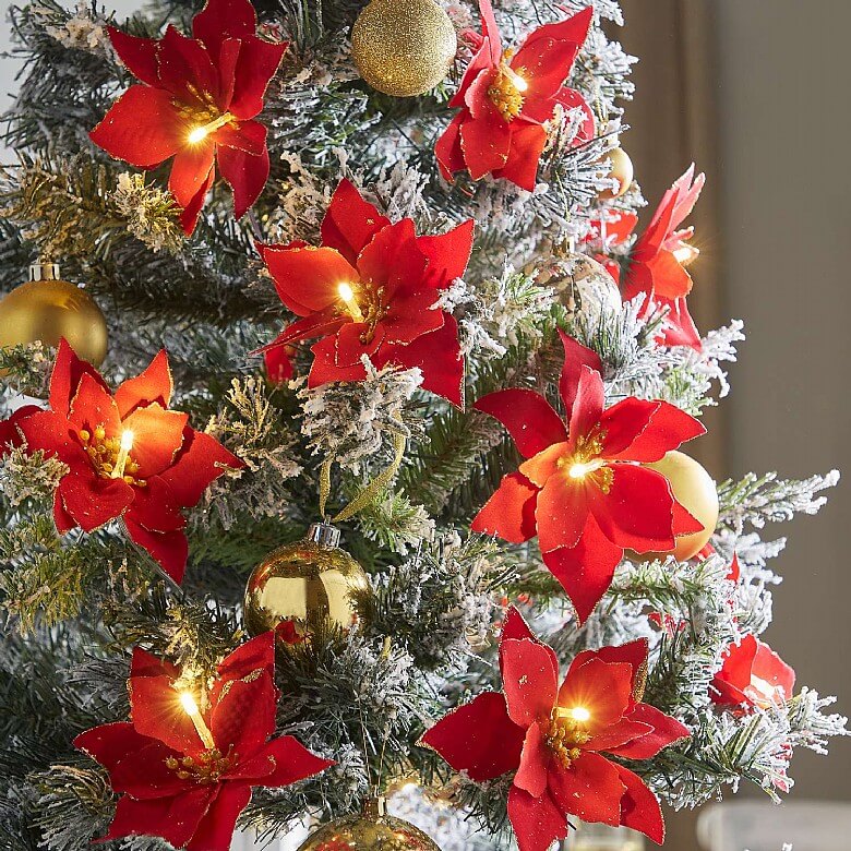 LED Garland String Lights - Poinsettia