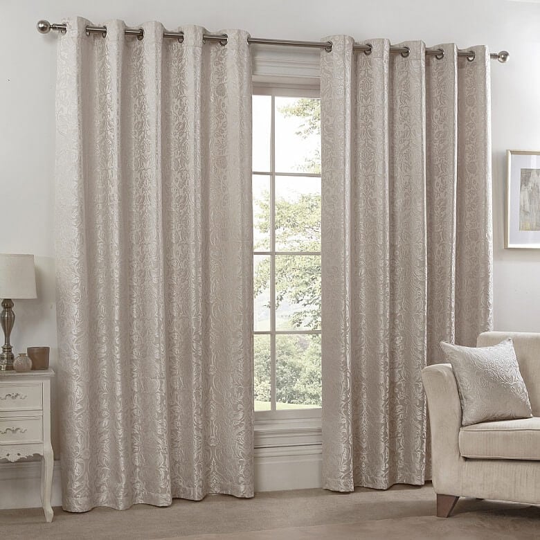 Jacquard Eden Curtains Cream | Coopers Of Stortford