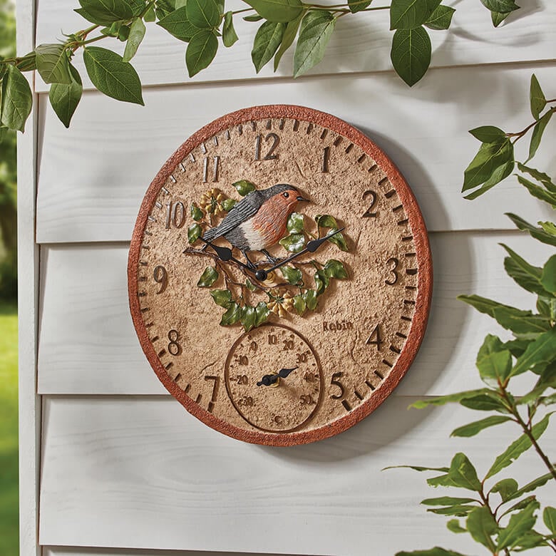 Robin Garden Clock and Thermometer | Coopers Of Stortford
