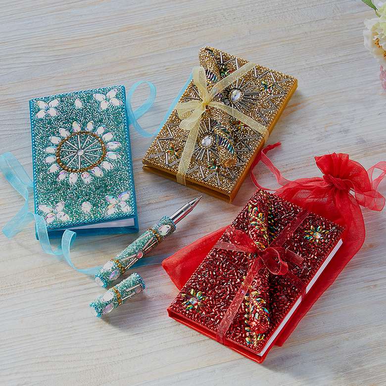 Beaded Notebook and Pen Set | Coopers Of Stortford