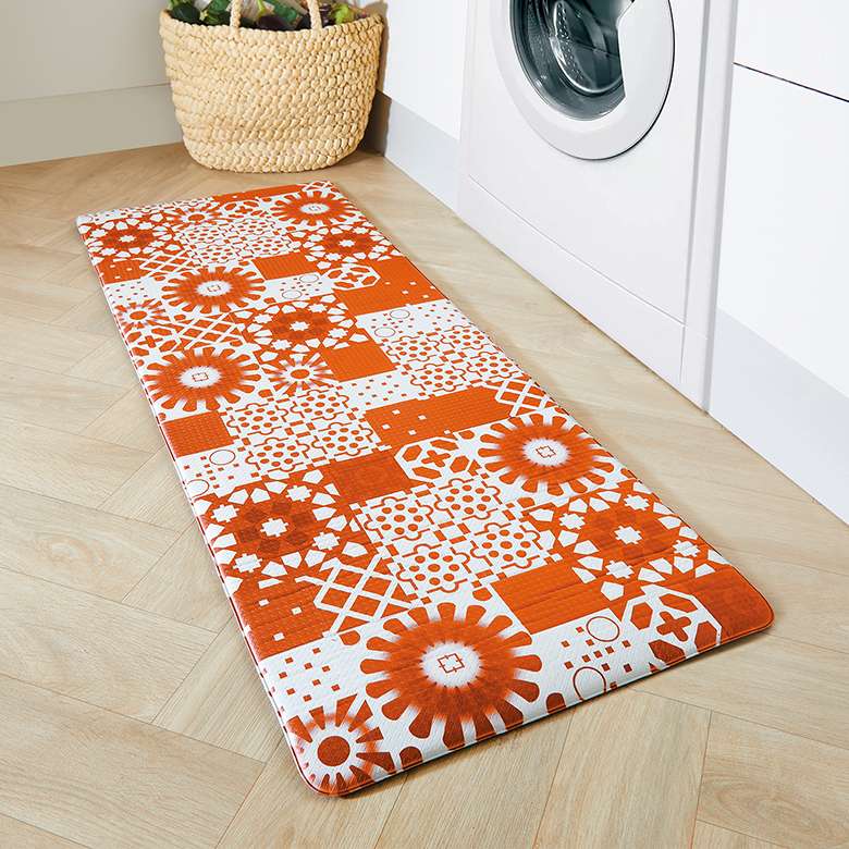 Orange PVC Tile Kitchen Mat | Kitchen Storage & Accessories | Coopers ...