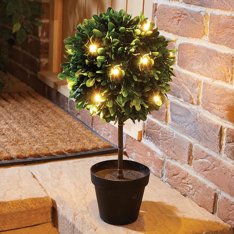 1 x 45cm Pre-Lit Artificial Topiary Tree - Buy 2 & Save £5 | Coopers Of ...