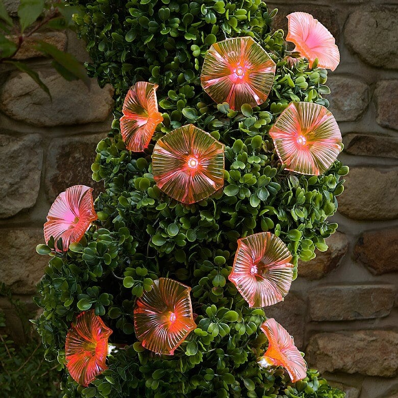 Pink Solar Powered Bloom String Lights