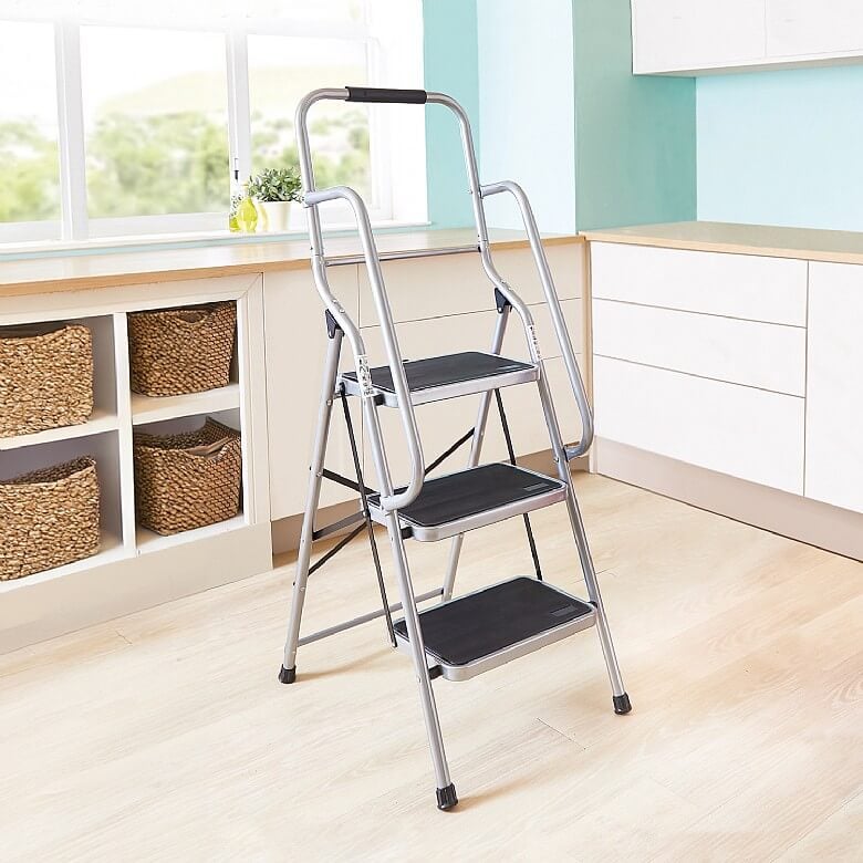 Silver 3 Step Safety Ladder Coopers Of Stortford