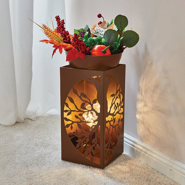 Planter Bowl with LED Tree of Life Pillar | Coopers Of Stortford