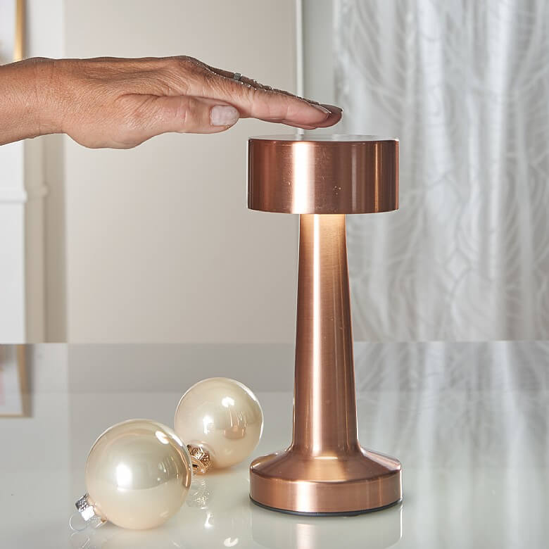 Rose Gold Rechargeable Table Lamp | Coopers Of Stortford
