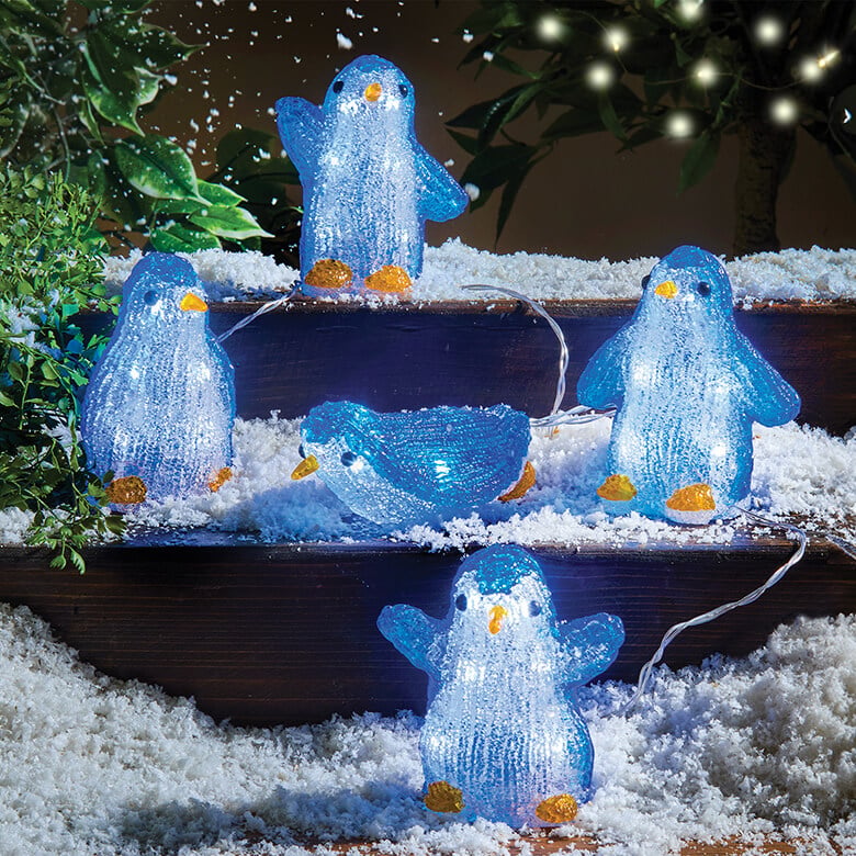 5-Piece Acrylic Penguin String Light | Coopers Of Stortford