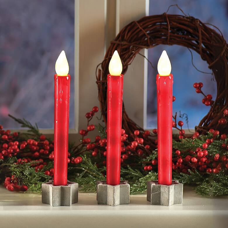 Set of 3 LED Star Candles | Coopers Of Stortford