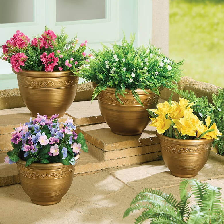 Bronze Planters Outdoors