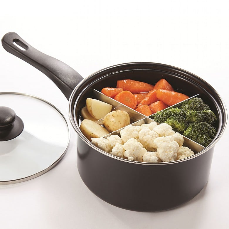 4-way Saucepan: cook all your veg at the same time!