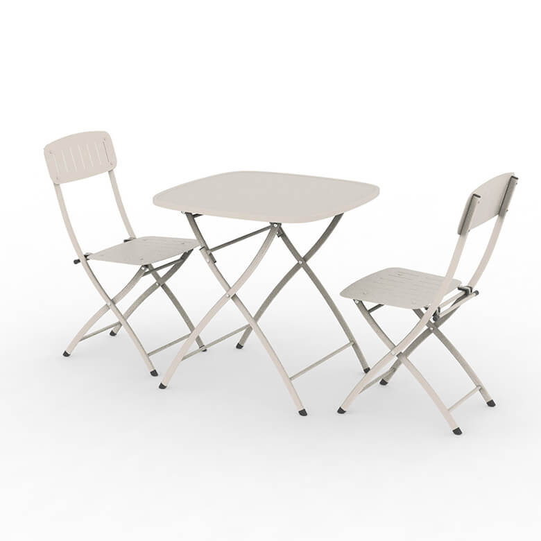 Venice 3 Piece Folding Bistro Set Champagne Coopers Of Stortford