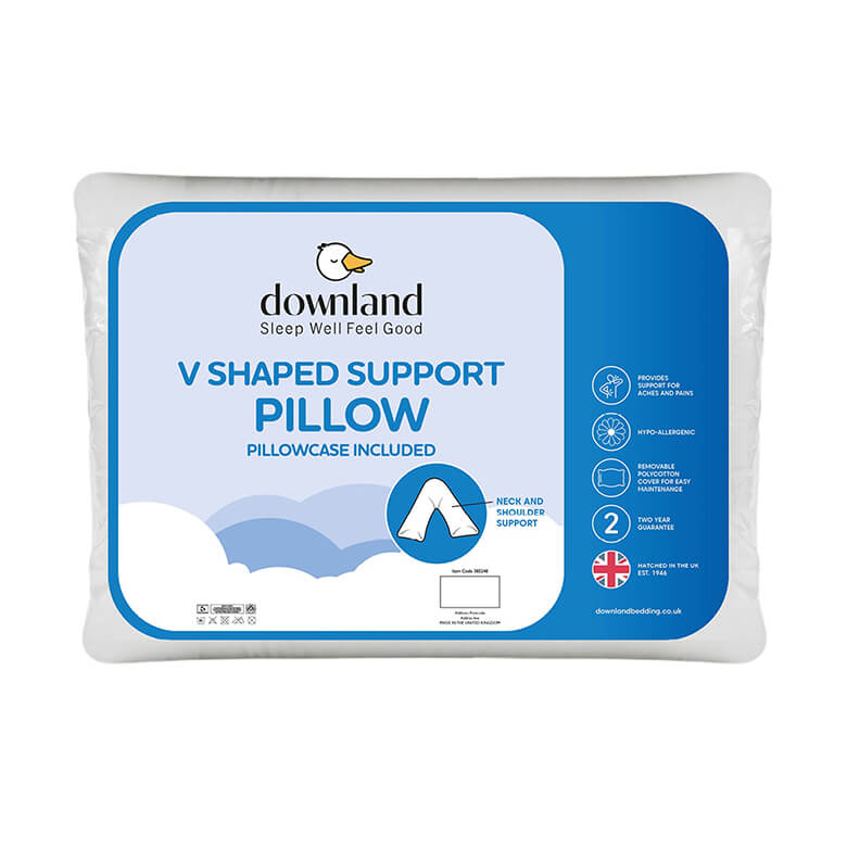 V-shape Hollowfibre Pillow With White Case | Coopers Of Stortford