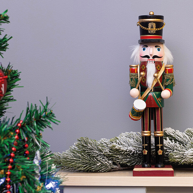 Nutcracker with Drum Christmas Decoration Ornament Coopers Of Stortford