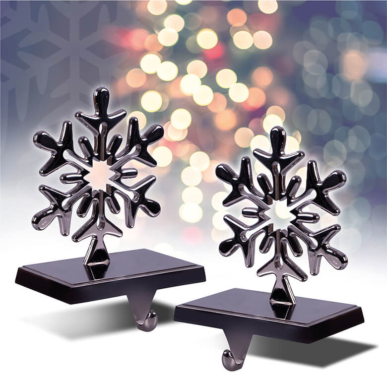 Set of 2 Christmas Snowflake Stocking Holders Coopers Of Stortford