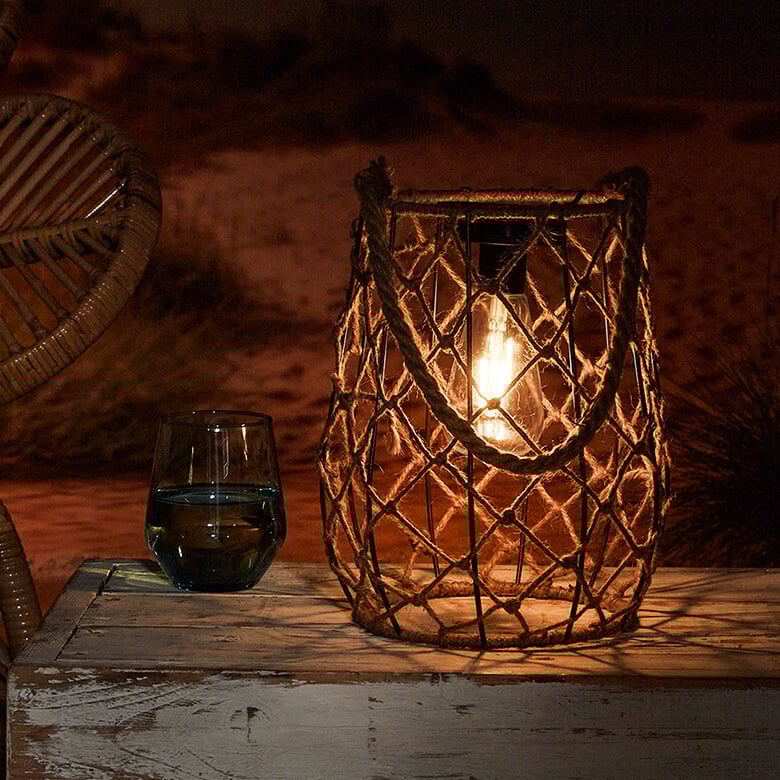 Rope Solar Table Lantern Sardengna | Coopers Of Stortford