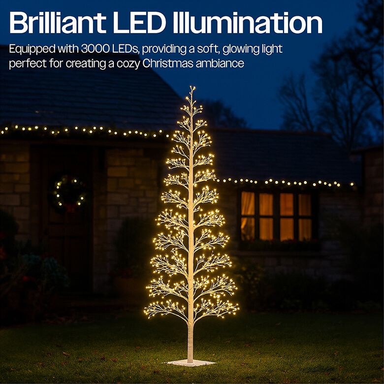 Commercial Outdoor White Wire Christmas Tree