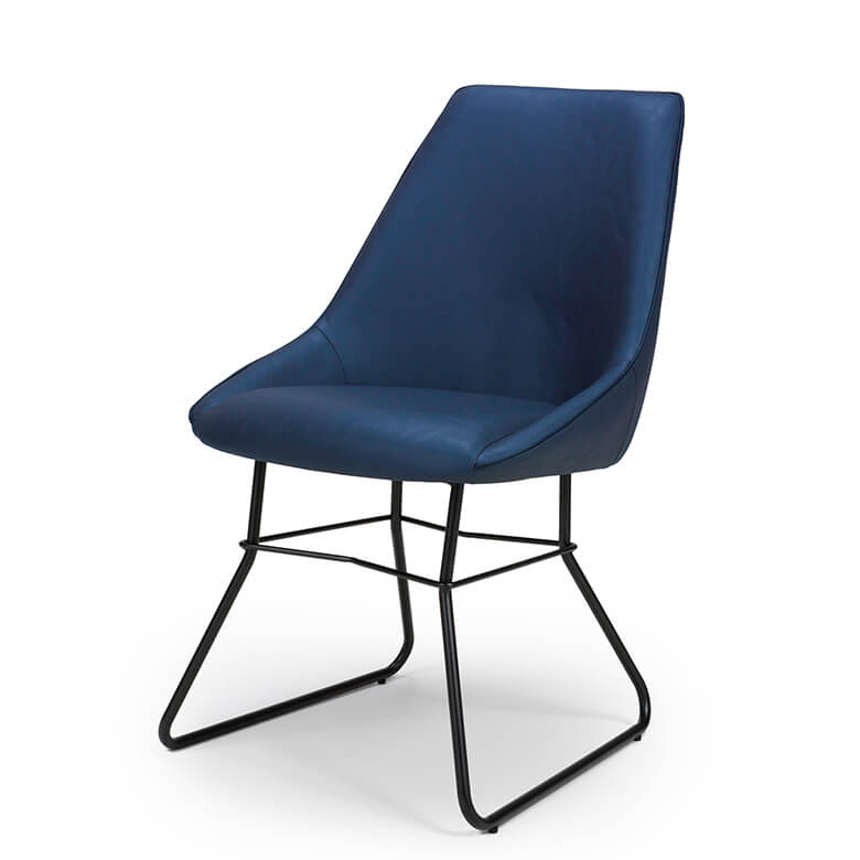 Parker Chair Set of 2 Smooth Faux Leather Finish - Blue | Coopers Of ...