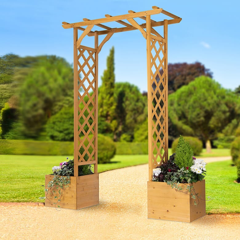 Square Top Wooden Arch And Planter Frame | Coopers Of Stortford