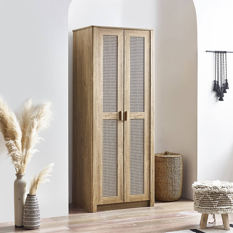 Rattan door wardrobe store