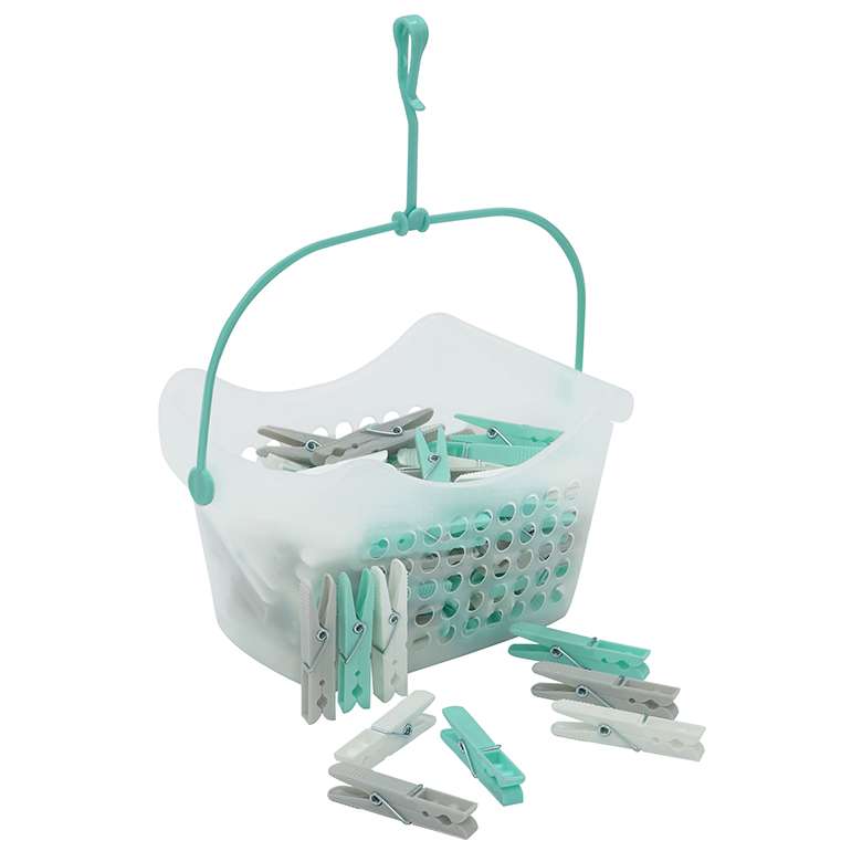100 Plastic Pegs And Peg Basket | Coopers Of Stortford