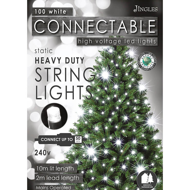 Connectable Heavy Duty 100 LED Static Lights White | Coopers Of Stortford