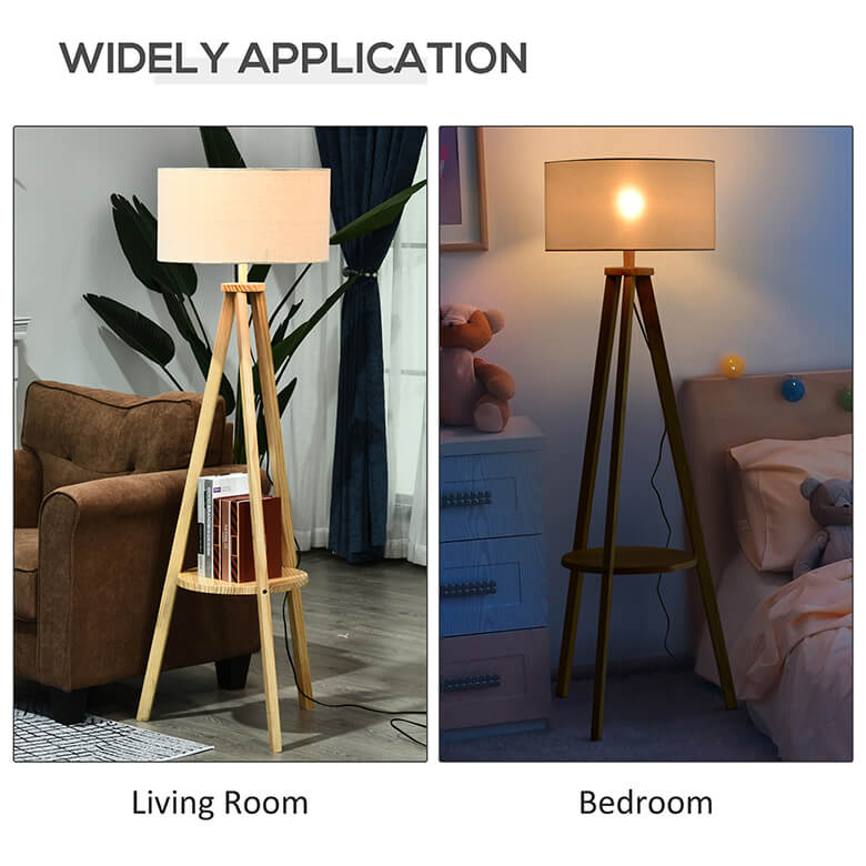 Tripod floor lamp with shelves store