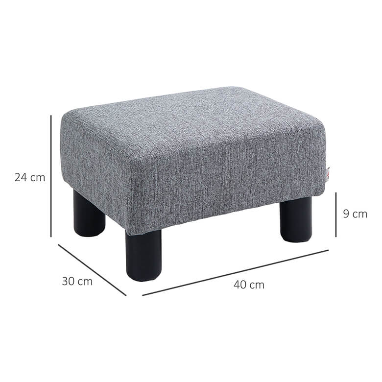 Linen Fabric Footstool Grey Coopers Of Stortford
