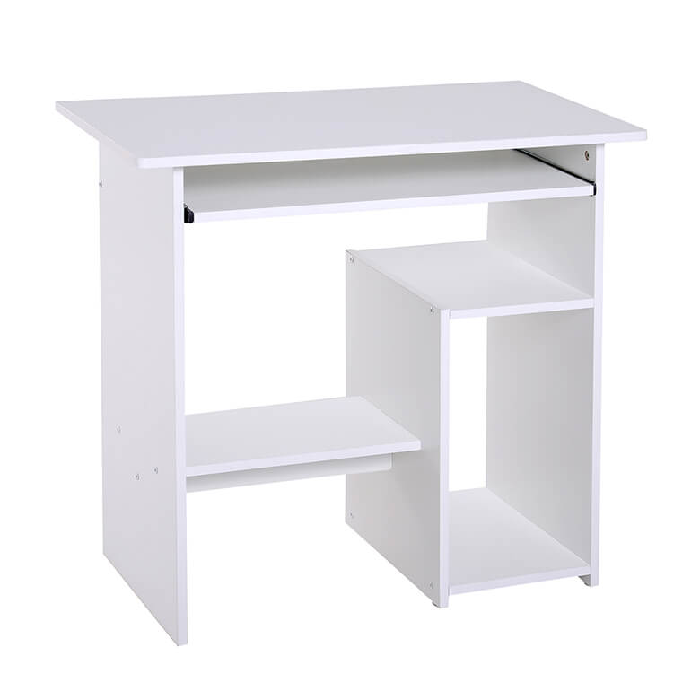Compact Computer Desk with 2 Shelves Coopers Of Stortford