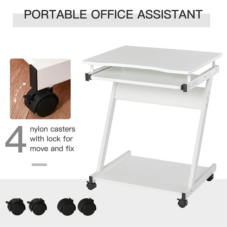 Portable desk with wheels store