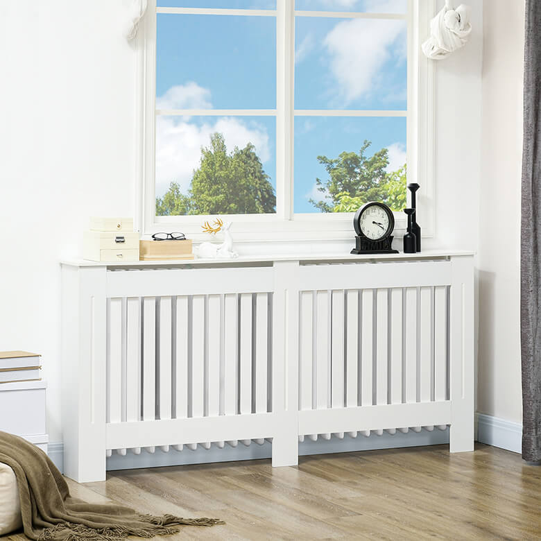 Slatted Radiator Cover White Large | Coopers Of Stortford