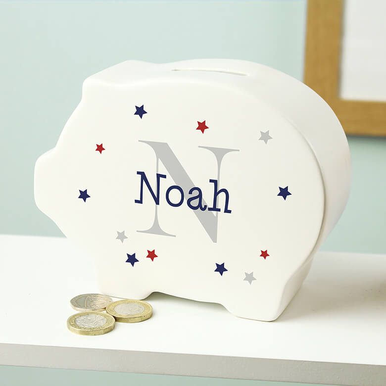 Personalised Name Initial Piggy Bank Coopers Of Stortford