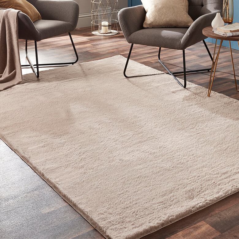 Washable Easy Care Faur Fur Rug Natural Coopers Of Stortford