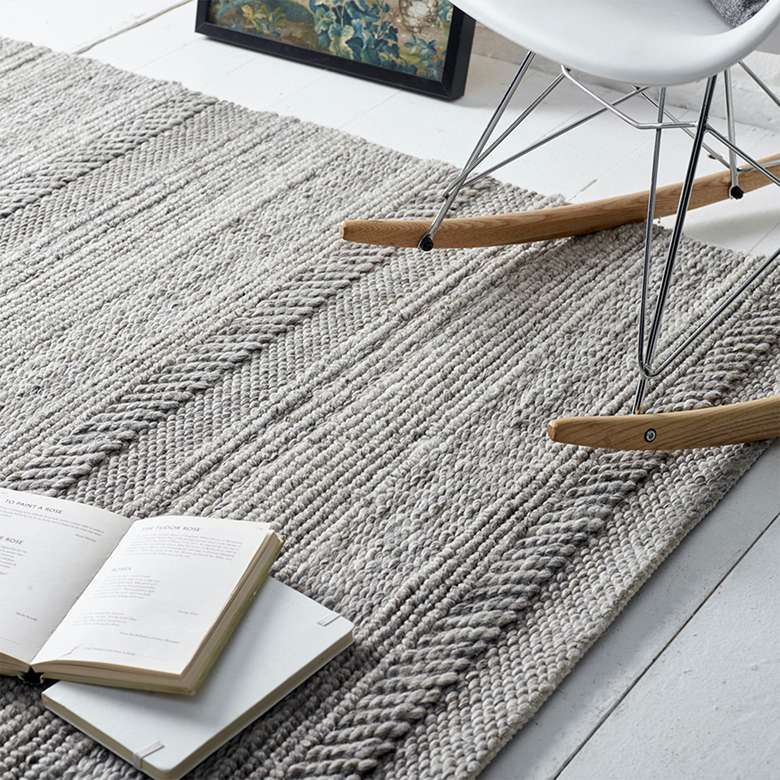 Chunky Knit Rug Grey | Coopers Of Stortford