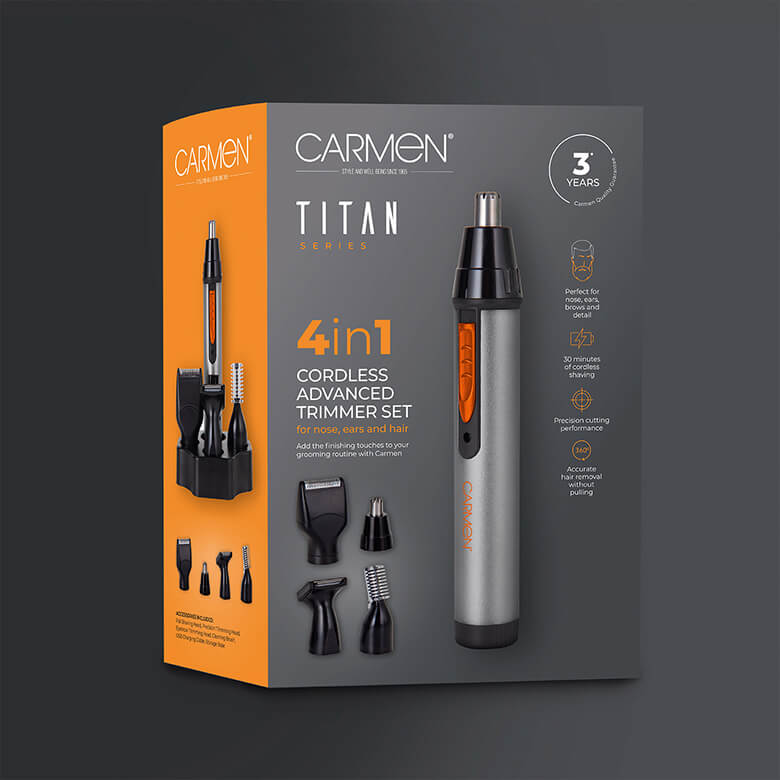 Titan Nose Trimmer Set Titanium Orange