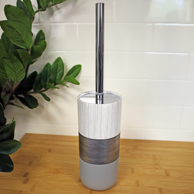 Luxe Grey Resin Toilet Brush Holder