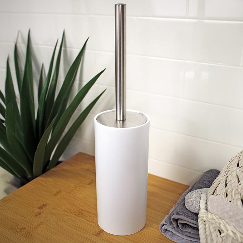 Toilet brush and holder white ceramic store