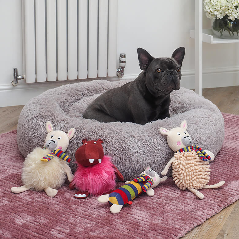 Calming Shaggy Faux Dog Furbed - Silver | Coopers Of Stortford