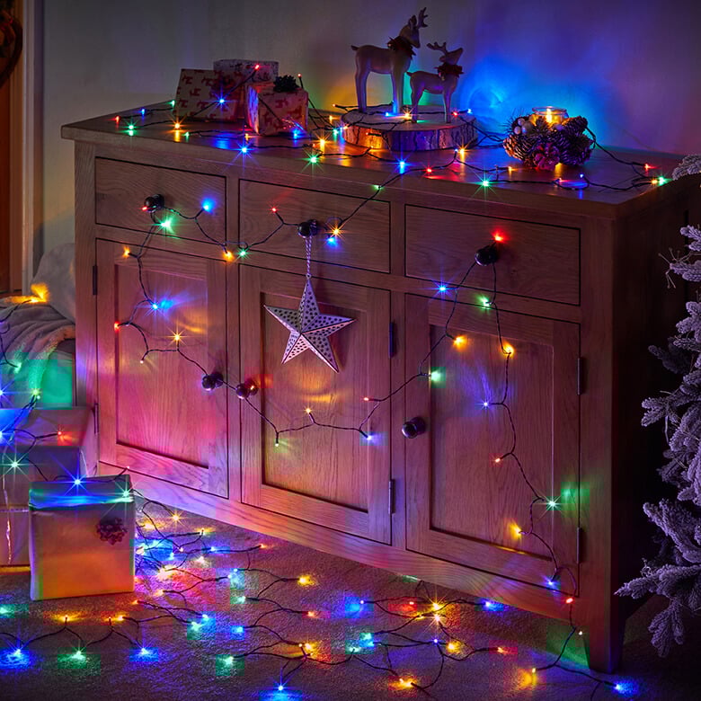 50 Battery Powered String Lights Multi Coloured | Coopers Of Stortford