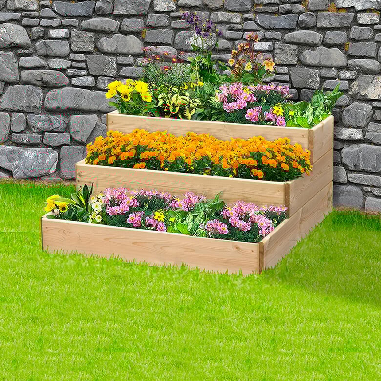 Rectangular Cascading Planter 90cm - 3 Tier | Coopers Of Stortford