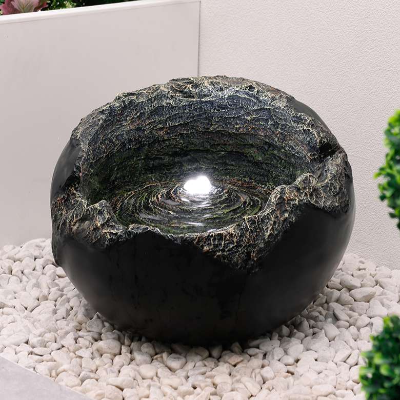 Cracked Ball Solar Water Feature | Coopers Of Stortford Cracked Ball Solar Water Feature | Coopers Of Stortford