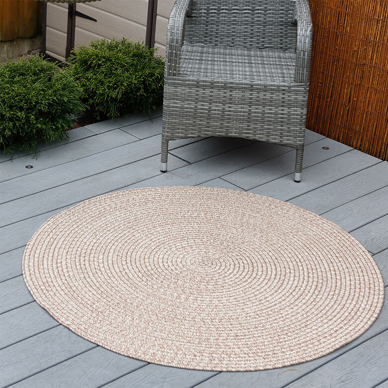Round Outdoor Jute Effect Rug 120Cm Outdoor Rugs Coopers Of Stortford