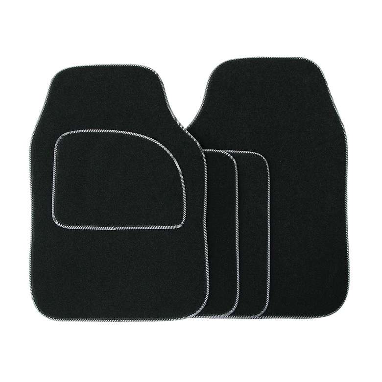 Black Carpet Mat Set With Grey Piping | Coopers Of Stortford