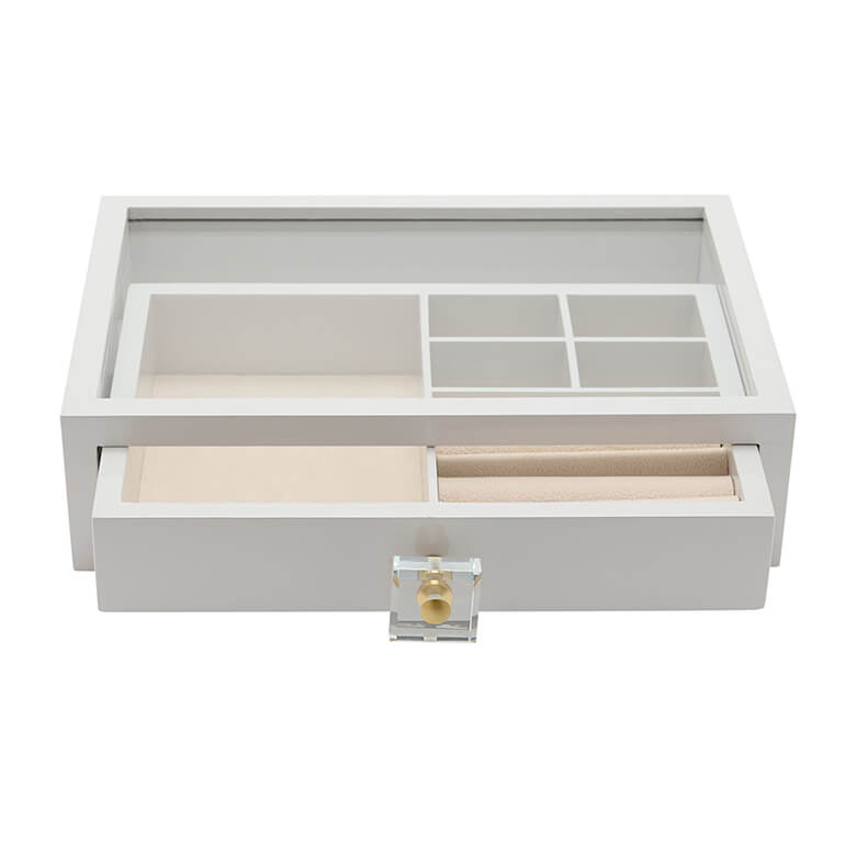White wooden jewellery box store